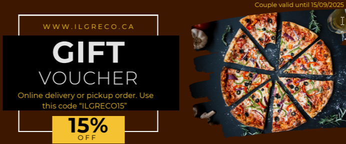 Register and receive 15% off your take out or delivery orders!